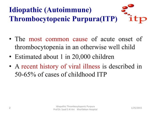 Idiopathic (autoimmune) Thrombocytopenic Purpura | PPTX