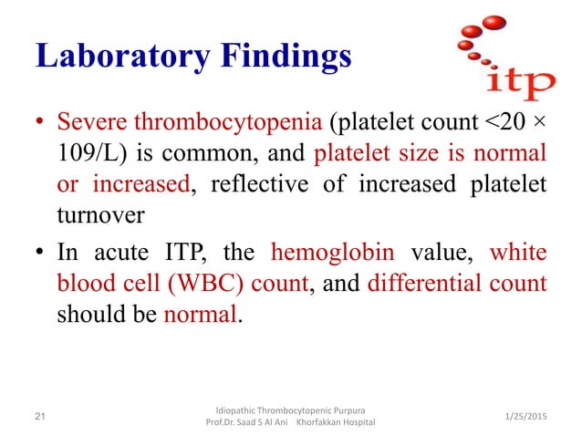 Idiopathic (autoimmune) Thrombocytopenic Purpura | PPTX