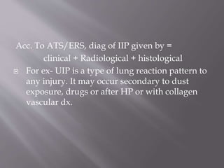 Idiopathic interstitial pneumonias 1 | PPTX