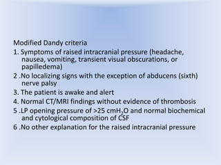Idiopathic Intracranial Hypertension | PPTX