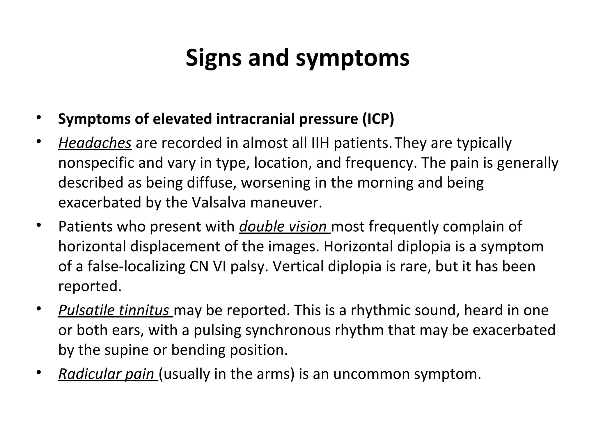 Idiopathic intracranial hypertension | PPT