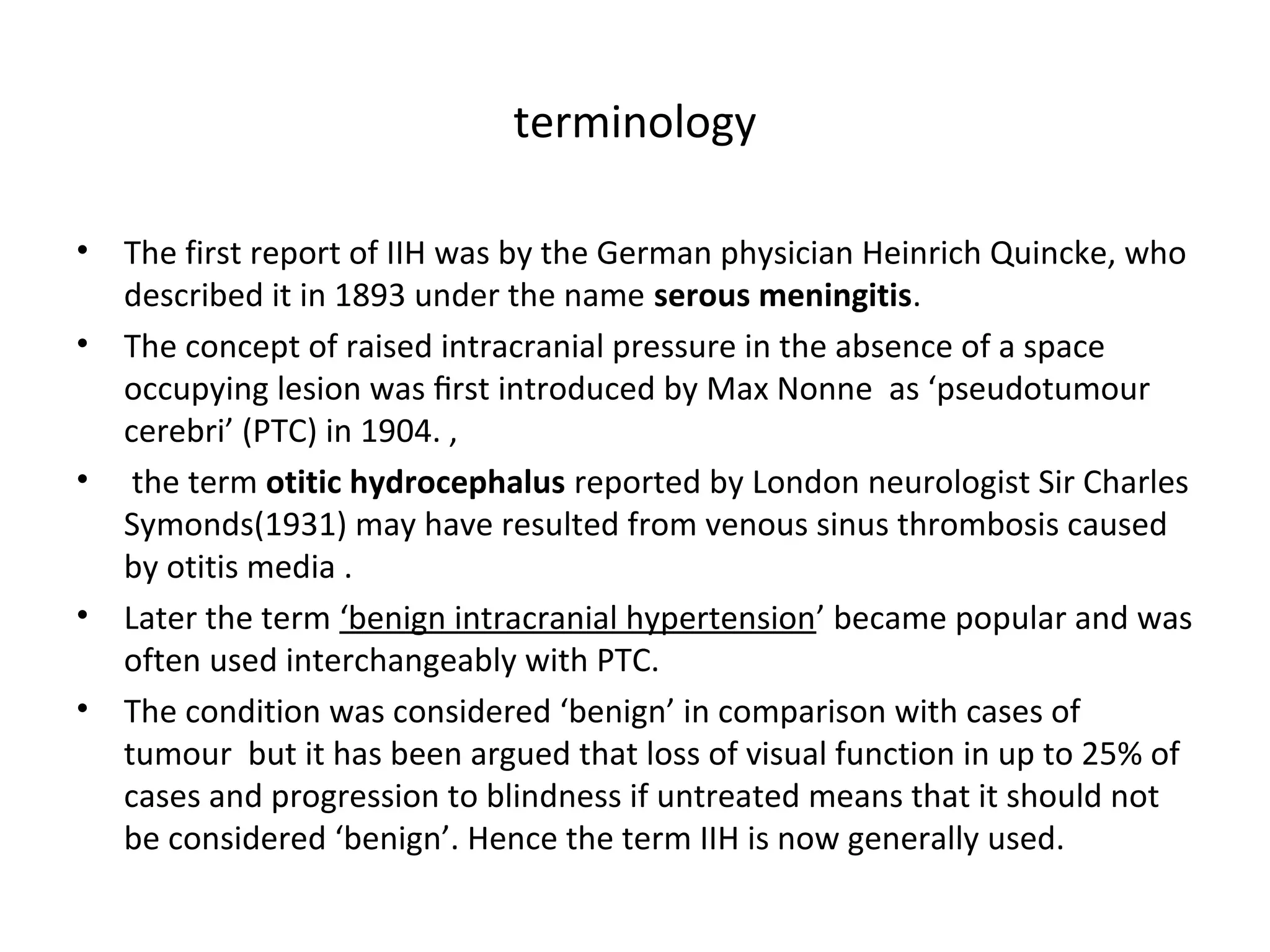 Idiopathic intracranial hypertension | PPT