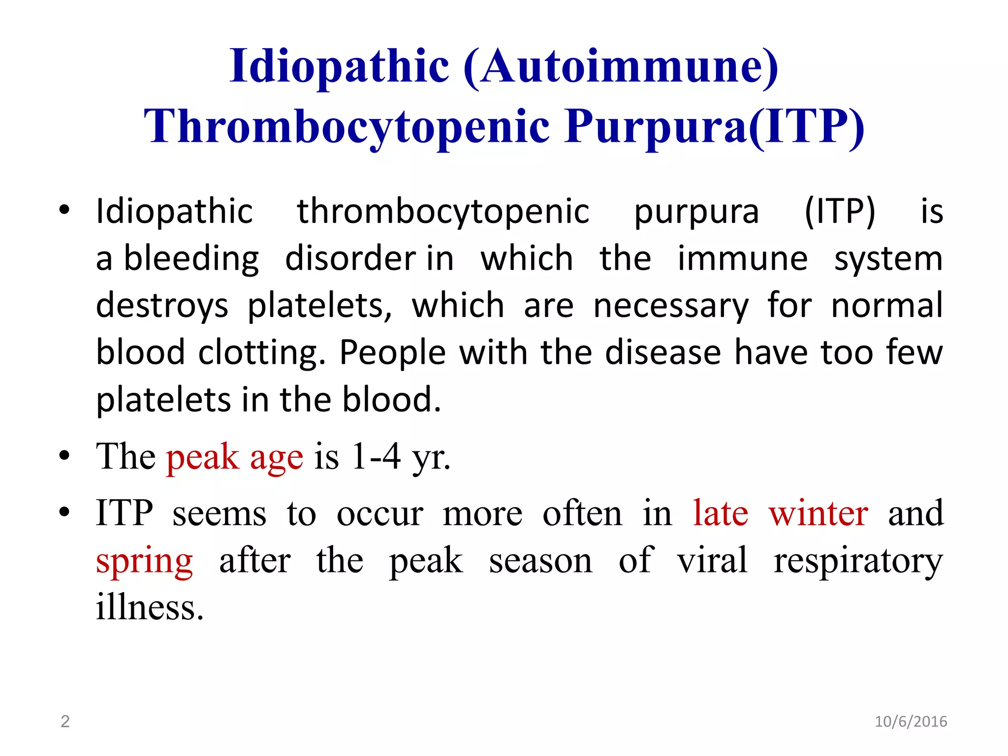 Idiopathic thrombocytopenc purpra # kiran sadik | PPTX