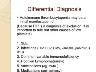 Immune thrombocytopenia purpura (itp) | PPTX