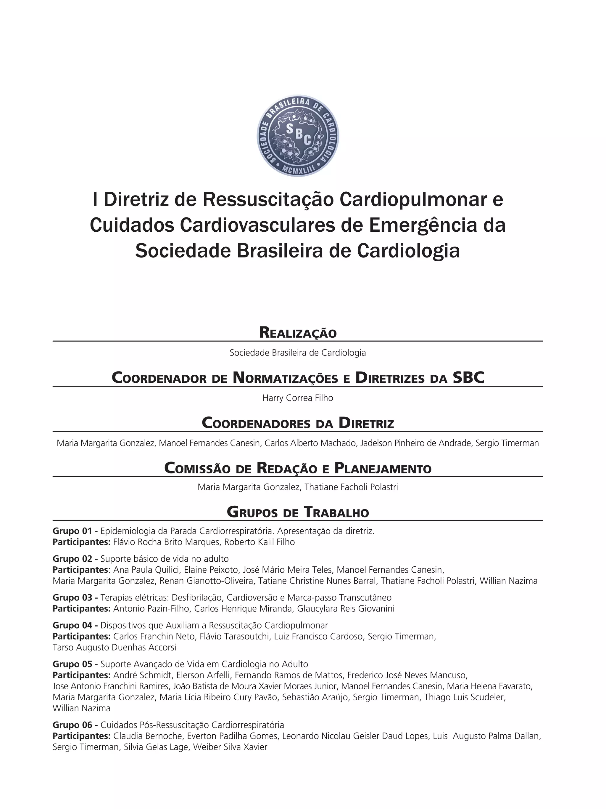 I diretriz de ressuscitação cardiopulmonar e cuidados cardiovasculares ...
