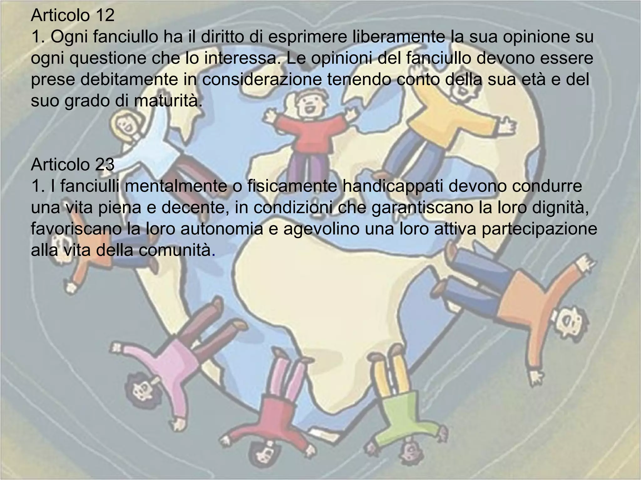 I diritti dell'infanzia Classe IG | PPT
