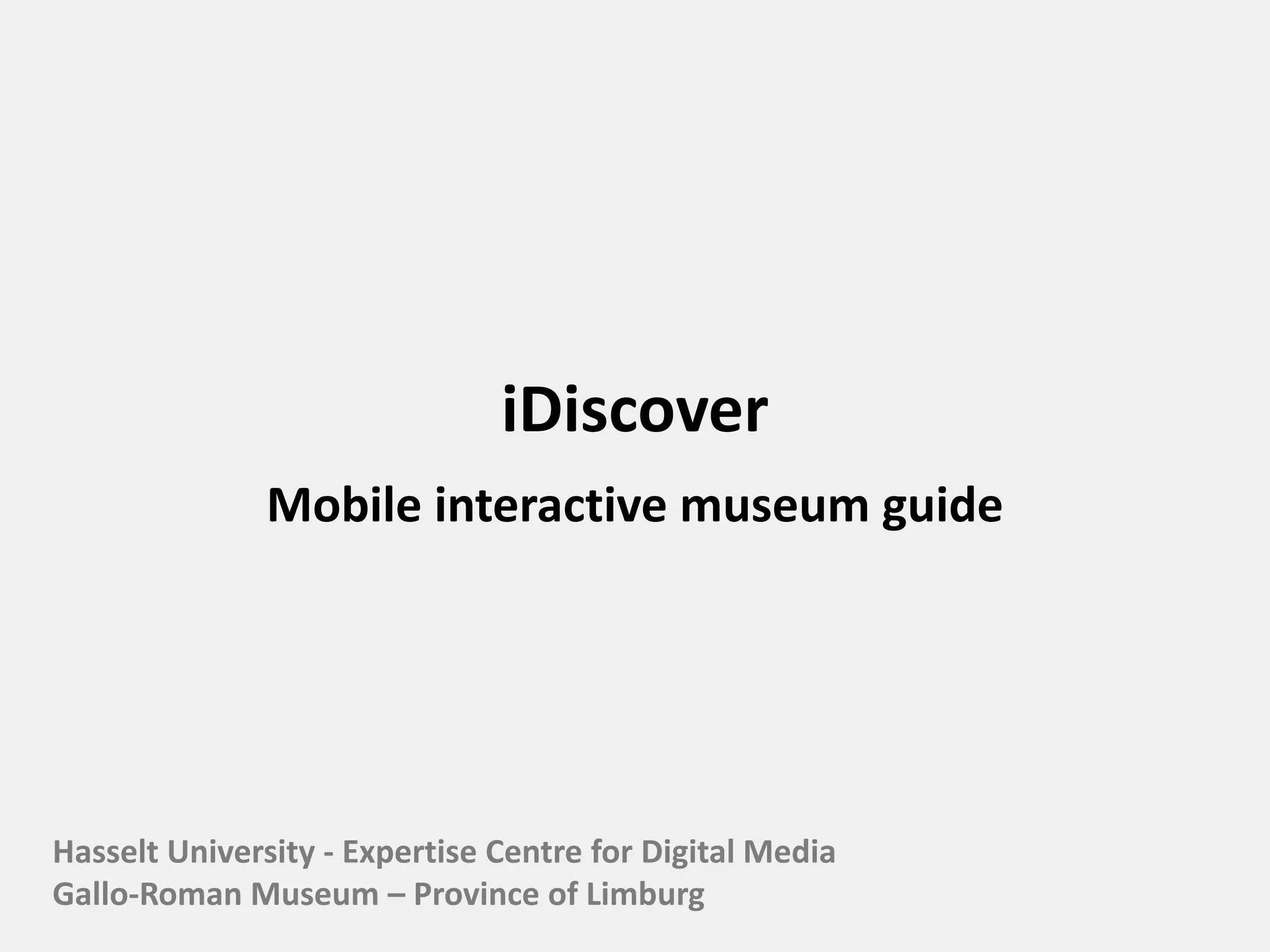 iDiscover - Mobile Interactive Museum Guide | PDF