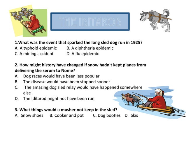 Iditarod ELA and Math Worksheets | PPT