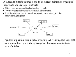 nterface Definition Language (IDL) in middleware technologies. | PDF