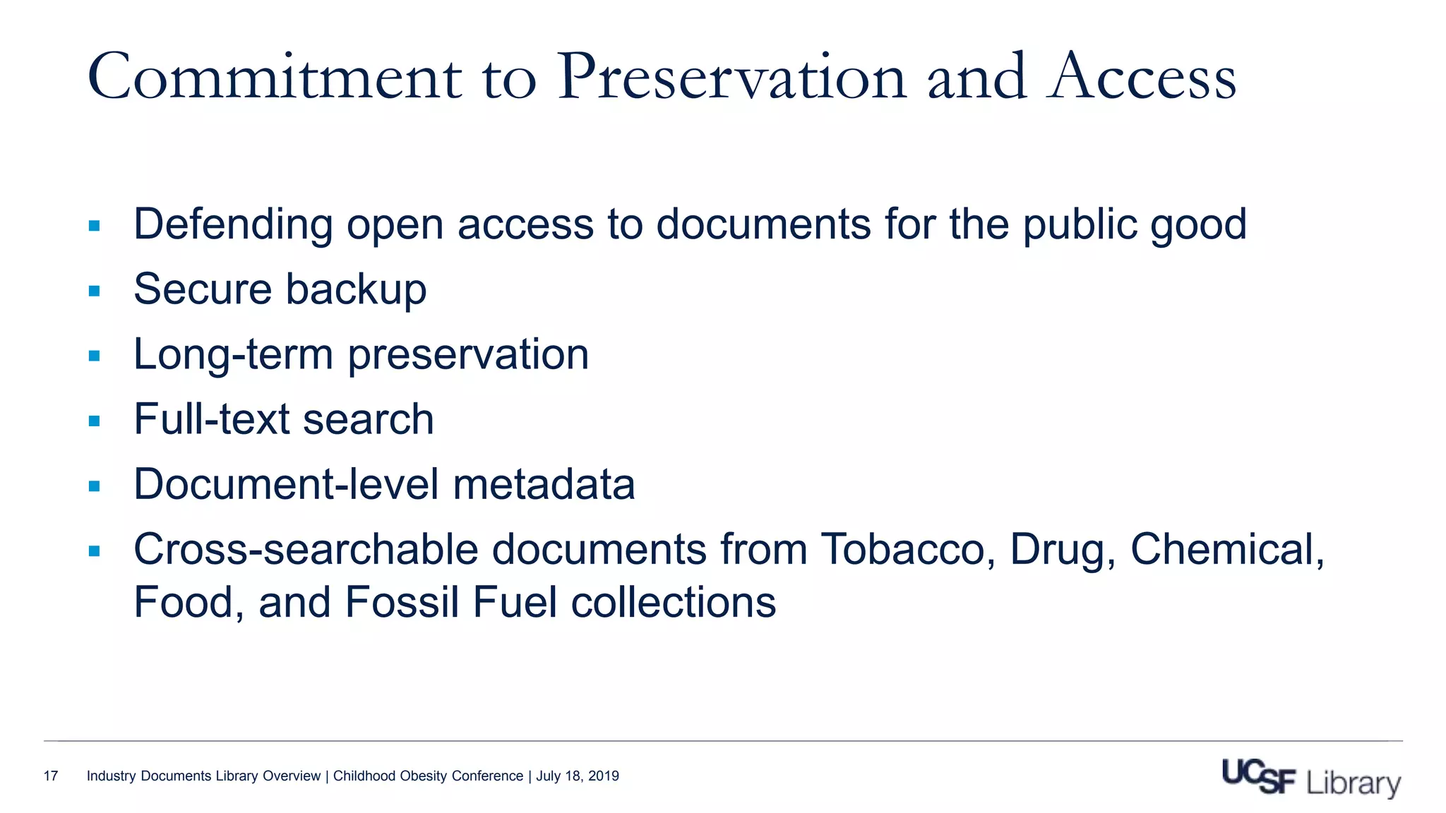 Industry Documents Library Overview | PPT