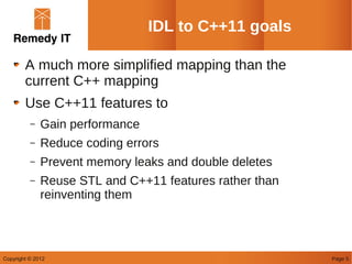 IDL to C++11 OMG RTWS presentations | PDF