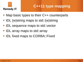 IDL to C++11 OMG RTWS presentations | PDF | Programming Languages | Computing