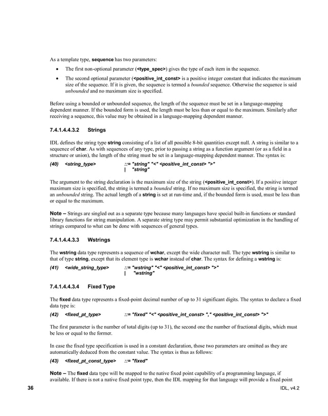 Interface Definition Language (IDL) version 4.2 | PDF | Computing ...