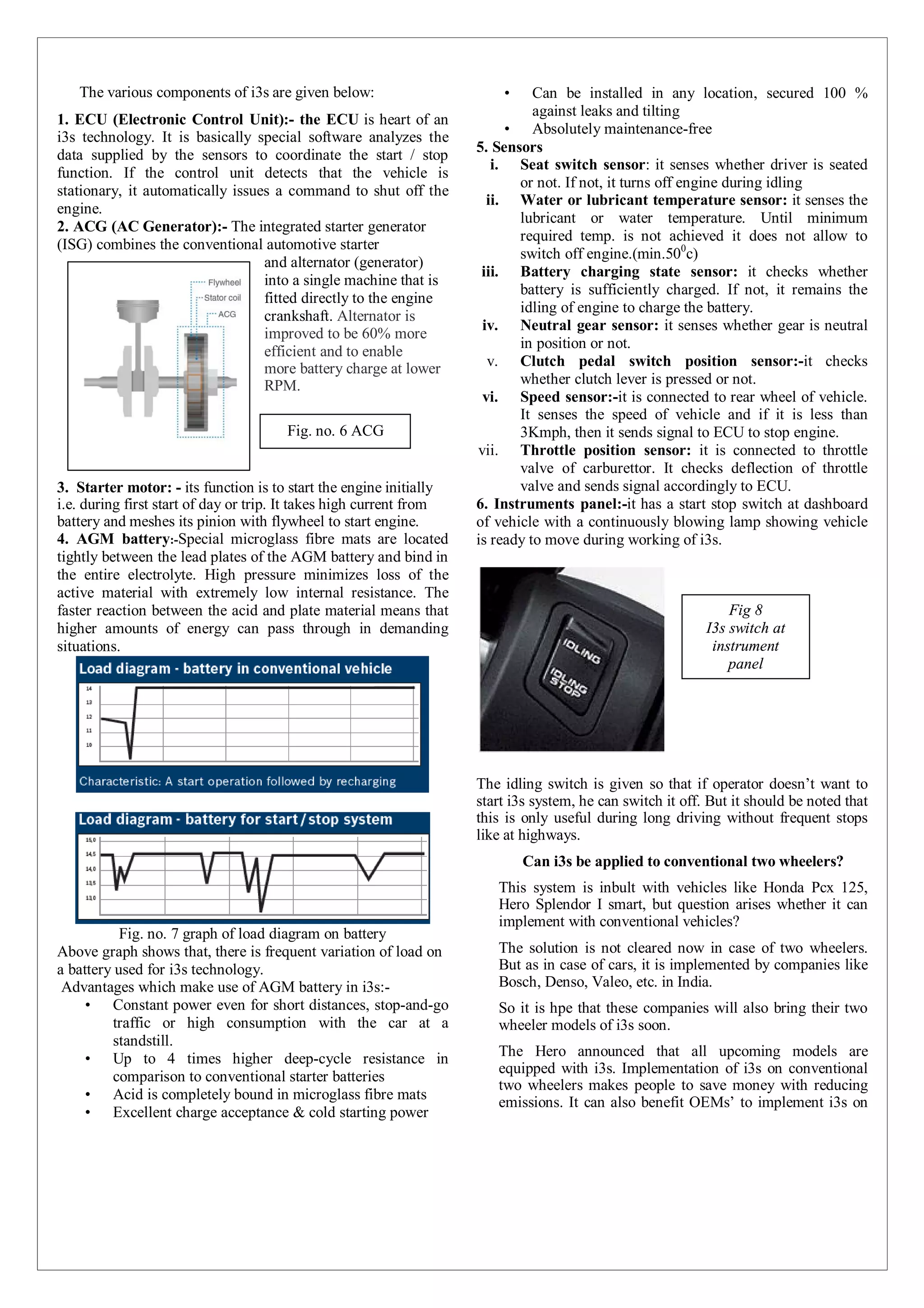Idle start stop system( i3s) in India Aditya Deshpande | PDF