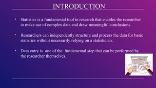Basic of Data entry in research and Excell sheet in detiles | PPTX