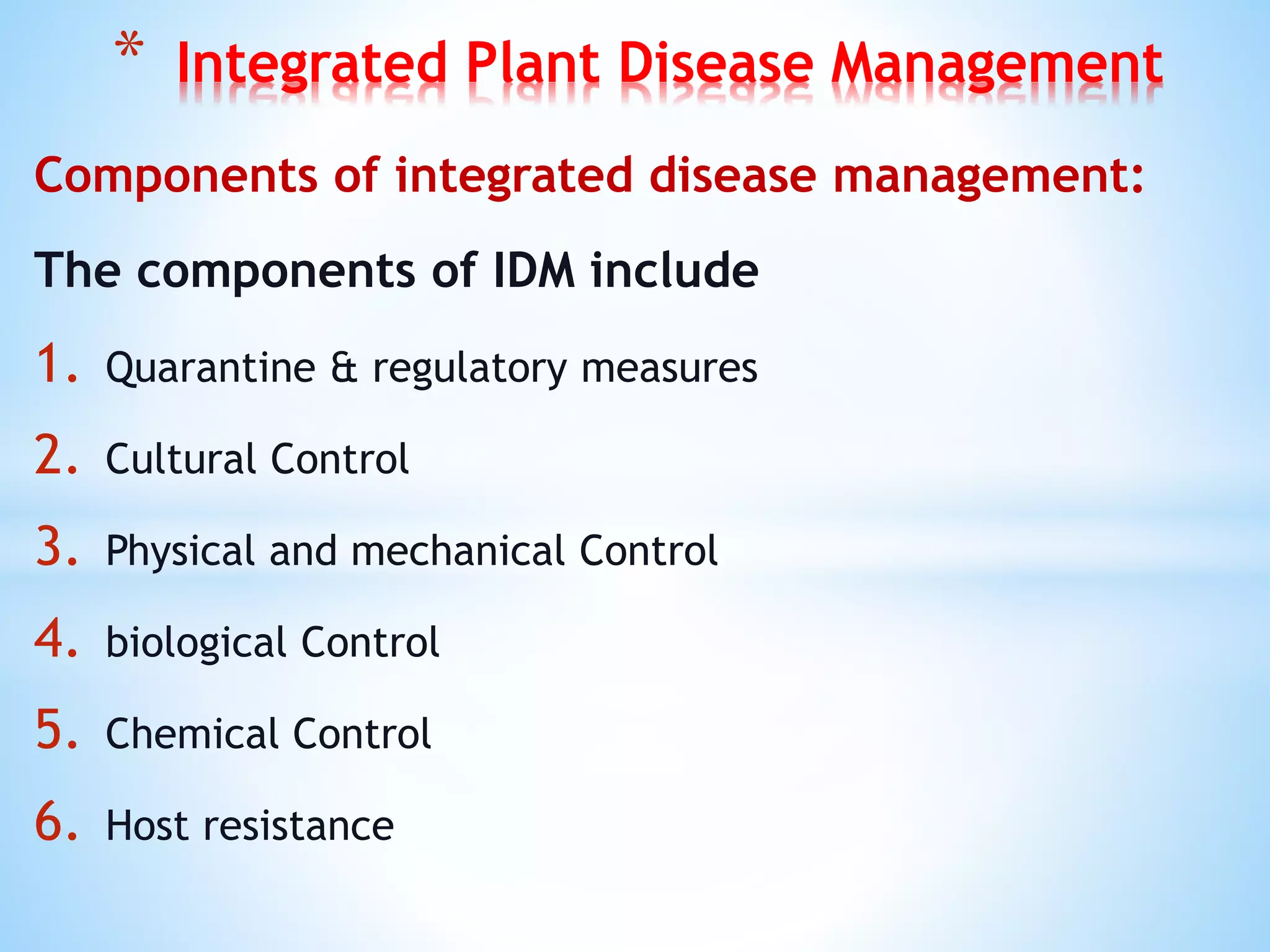 Integrated Plant Disease Management (IDM) | PPTX