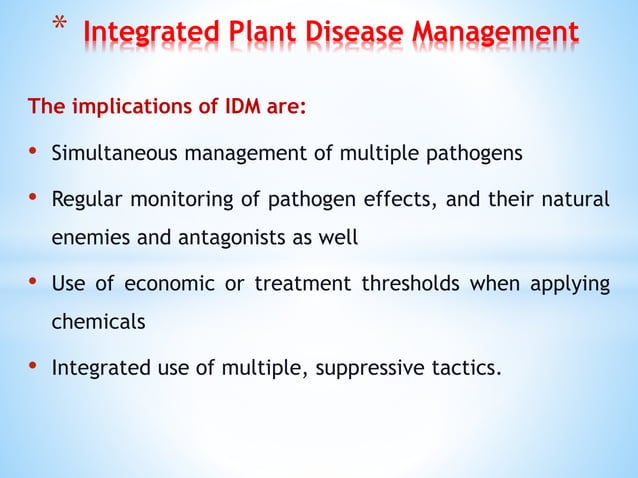 Integrated Plant Disease Management (IDM) | PPTX | Infectious Diseases ...