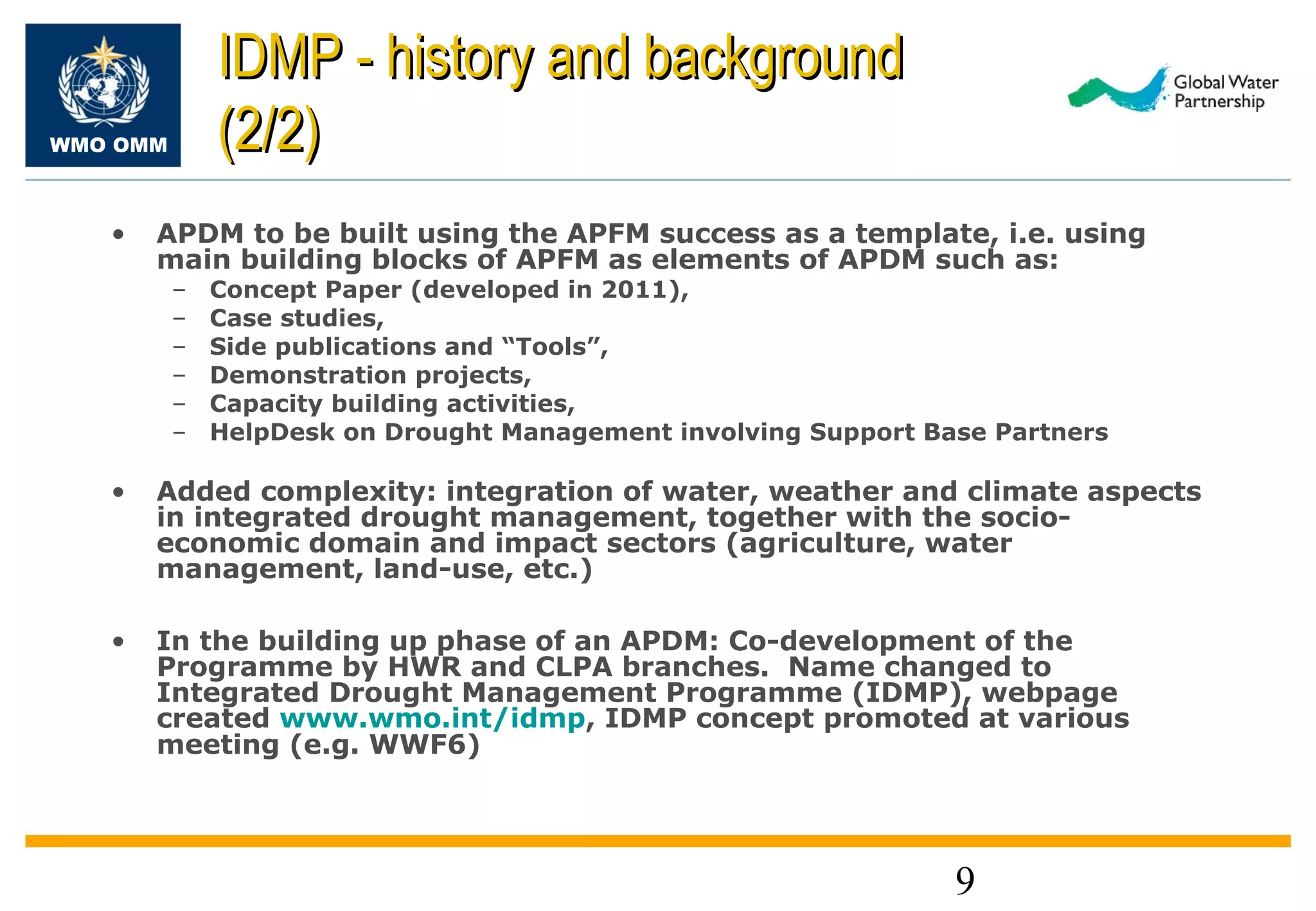 Building Integrated WMO/GWP Drought Management Programme | PPT