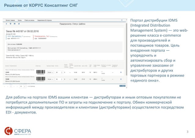 Интегрированная система управления дистрибуцией IDMS | PPT