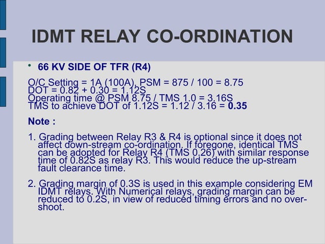 IDMT Coordination Example for power system | PPT