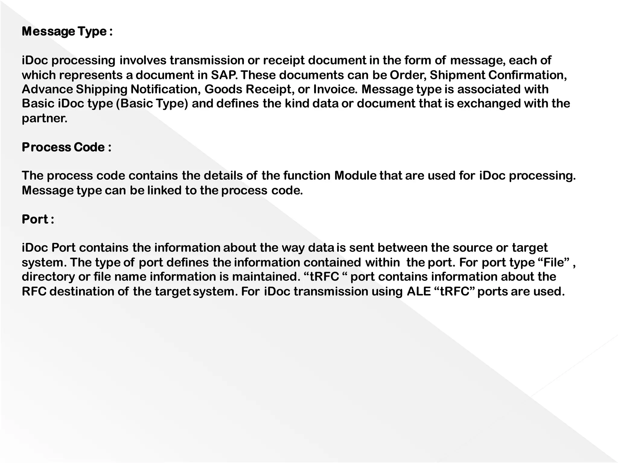 SAP Material management IDoc concept for data migration | PDF