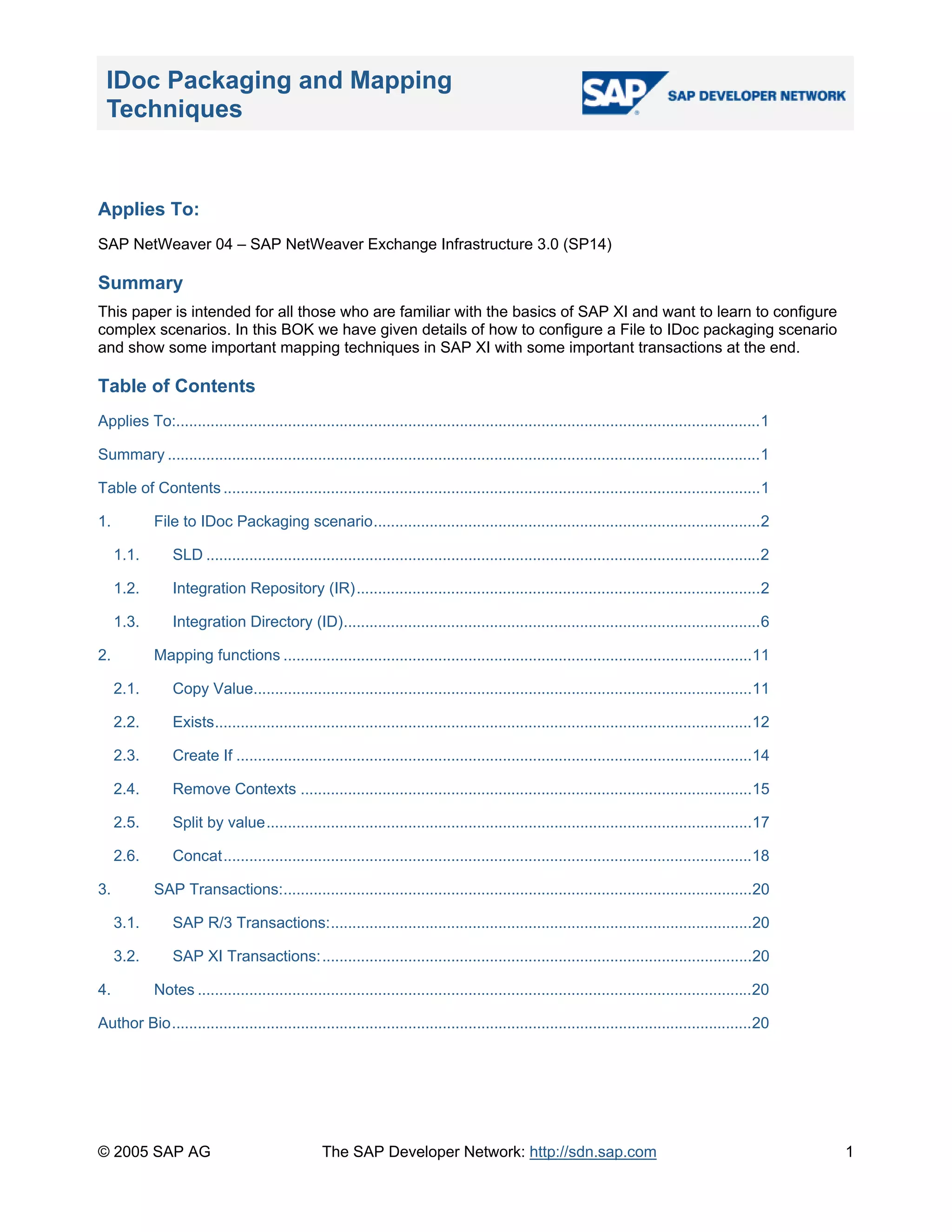 I doc packaging and mapping techniques.doc