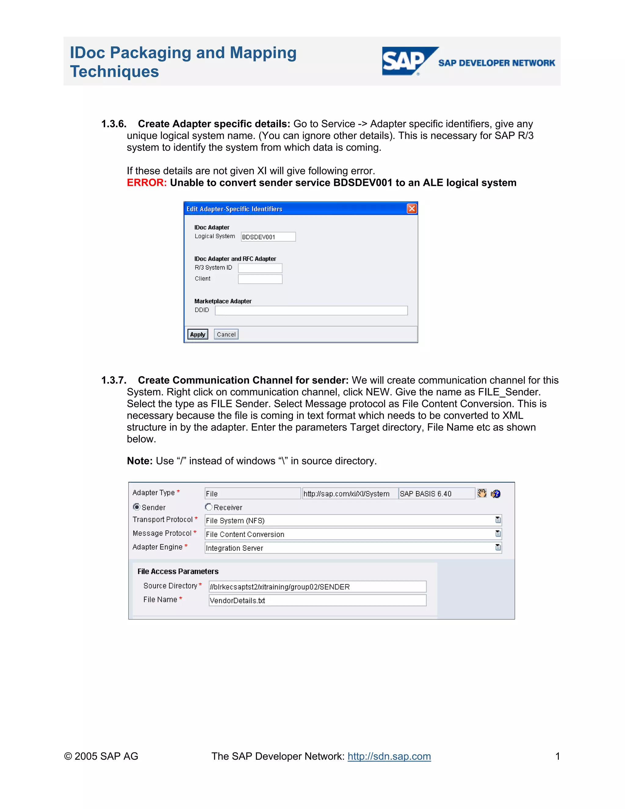 I doc packaging and mapping techniques.doc