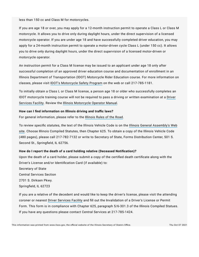 Illinois Department Of Corrections reentry guide | PDF