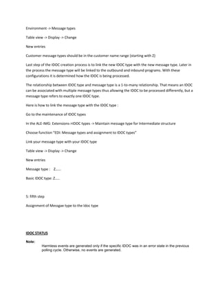 Idocs tcodes and others , sap idoc | DOCX