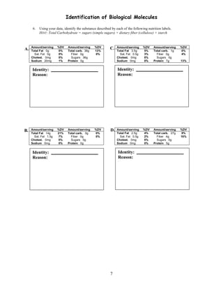 Id of biological molecules lab | PDF