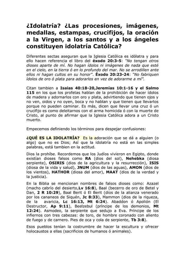 ¿idolatría ¿las Procesiones Imagenes Medallas Estampas Crucifijos