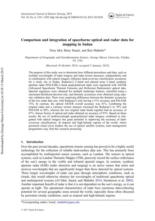 Comparison and integration of spaceborne optical and radar data for mapping in Sudan | PDF