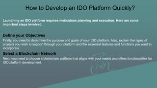 How to set up a IDO platform quickly by using the latest cutting-edge ...