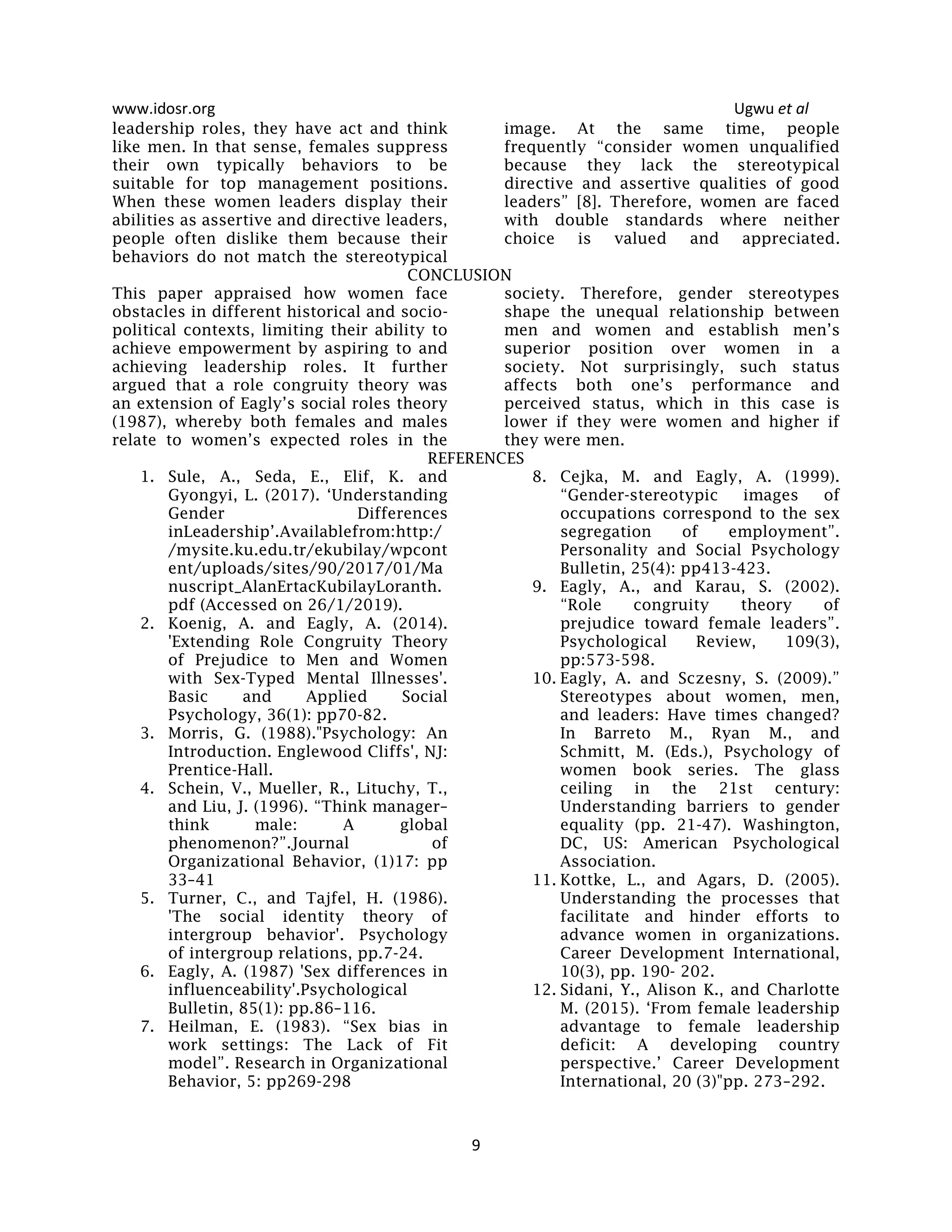 Barriers to Women Leadership | PDF