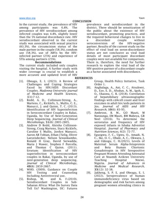 Occurrence and Factors Associated with HIV-Sero-Discordance in Couples ...