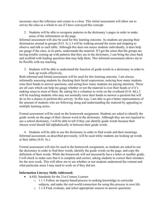 Instructional Design Project - Dictionary Skills | PDF