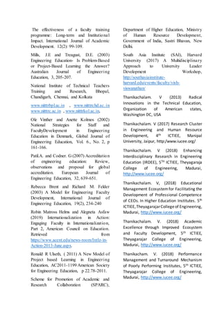 Dynamic process for enhancing engineering faculty competence in india ...