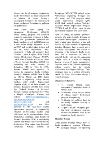 Dynamic process for enhancing engineering faculty competence in india ...