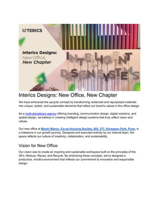 Interics Designs: New Office, New Chapter | PDF