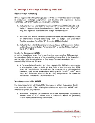 Idpms annual report 10 | PDF