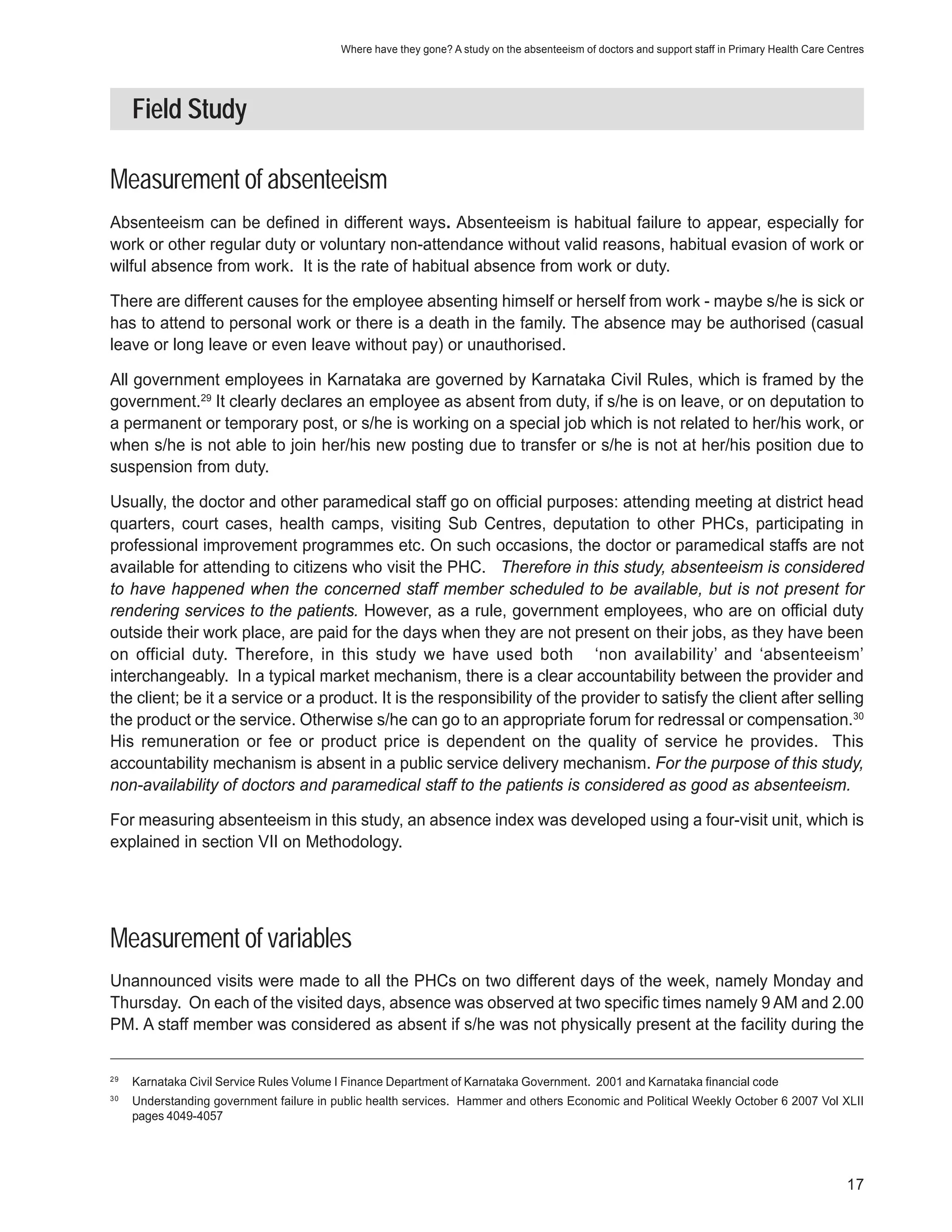 Idpms Absenteeism report | PDF