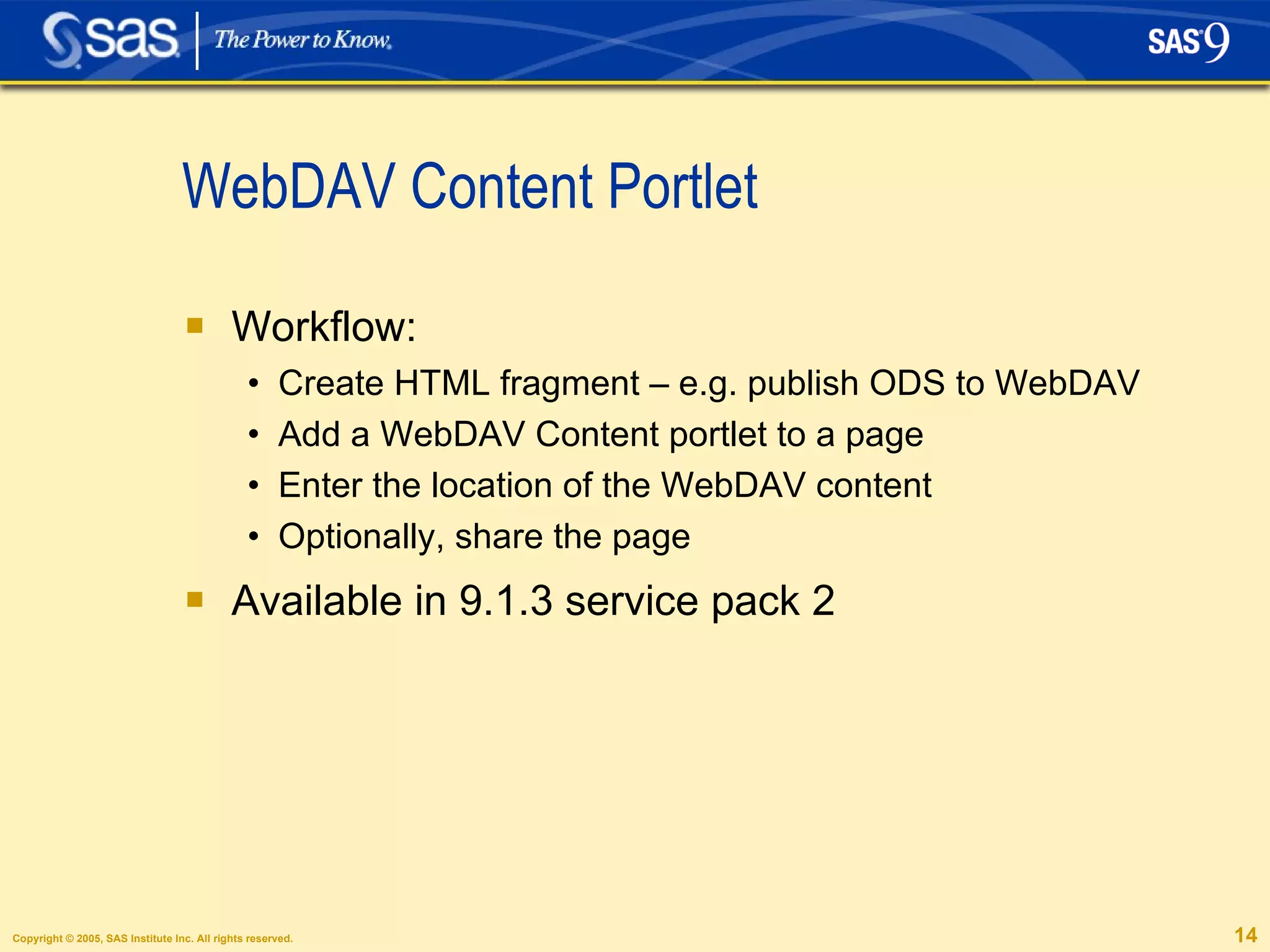 Creating Dashboards with the SAS Information Delivery Portal | PPT