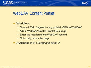 Creating Dashboards with the SAS Information Delivery Portal | PPT | Web Design and HTML | Internet