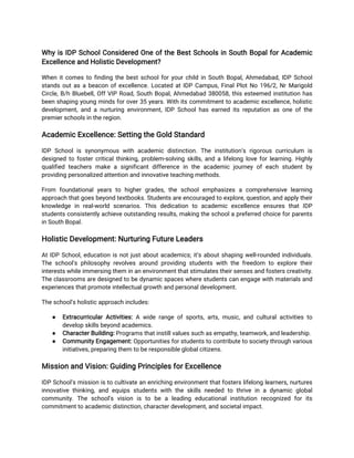 IDP School Premier Pre-Primary & Primary Education in South Bhopal ...