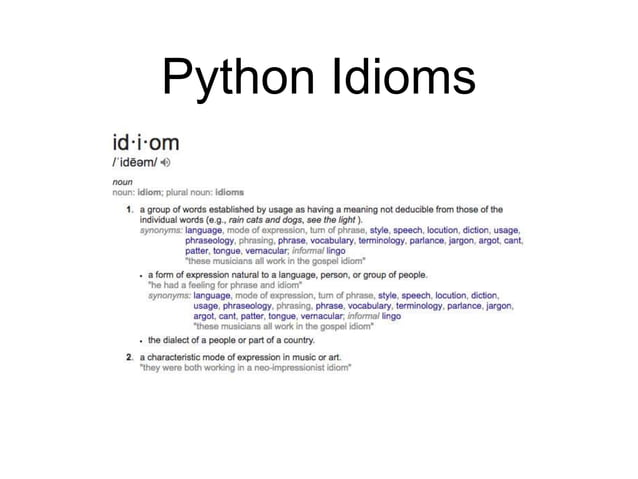 Everyday Python Idioms | PPT