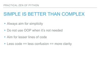 Practical Zen of Python | PPTX