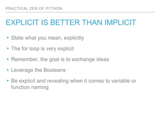 Practical Zen of Python | PPTX