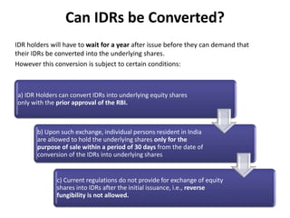 Indian depository receipt(IDR) | PPTX