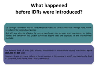 Indian depository receipt(IDR) | PPTX