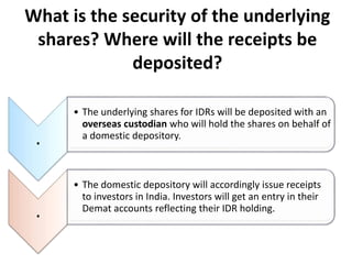 Indian depository receipt(IDR) | PPTX